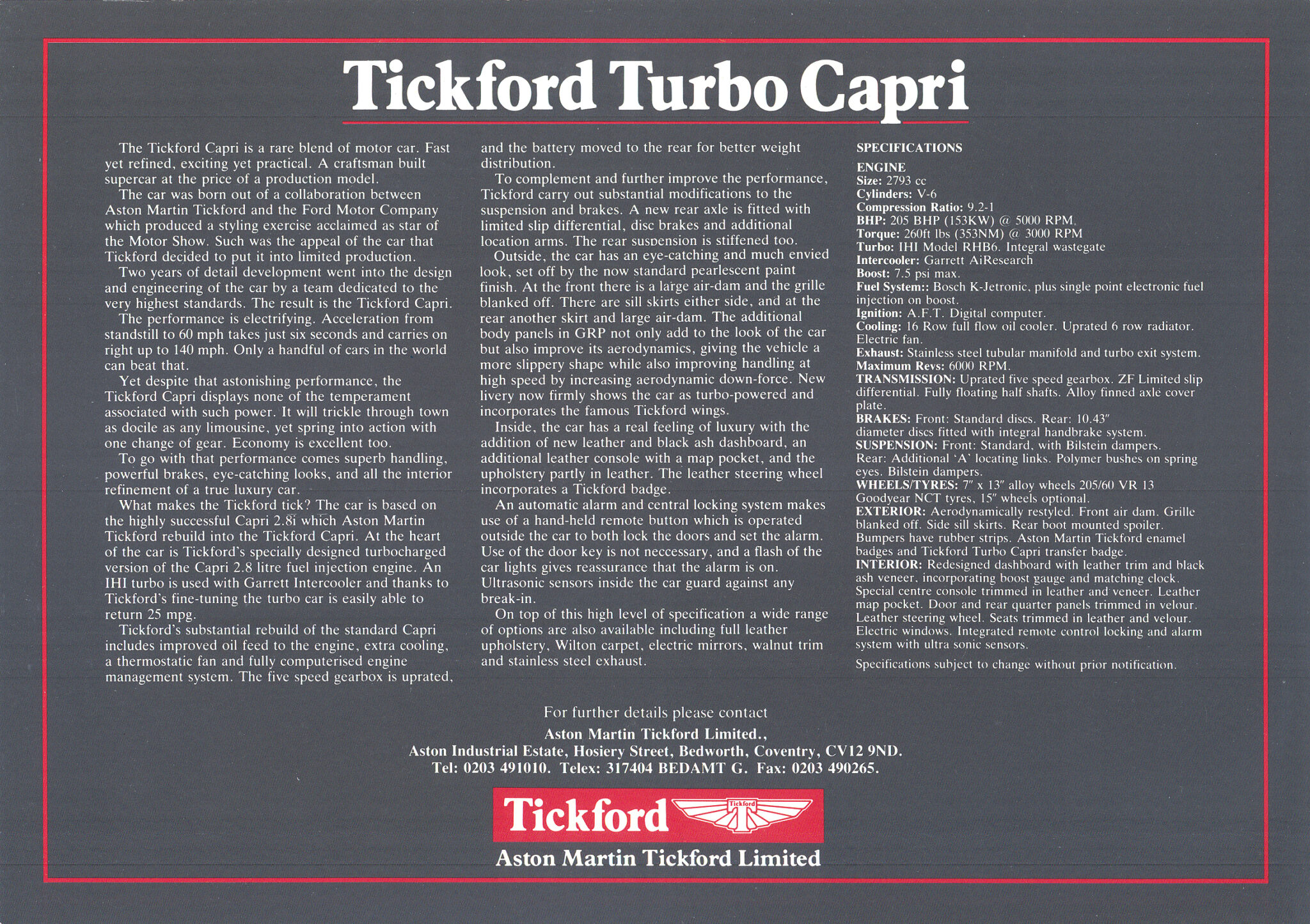Ford Tickford Capri – Tickford Owners Club